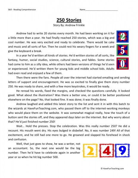 Comprehension Worksheets