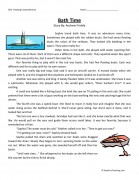 Reading Comprehension Worksheet - Bath Time