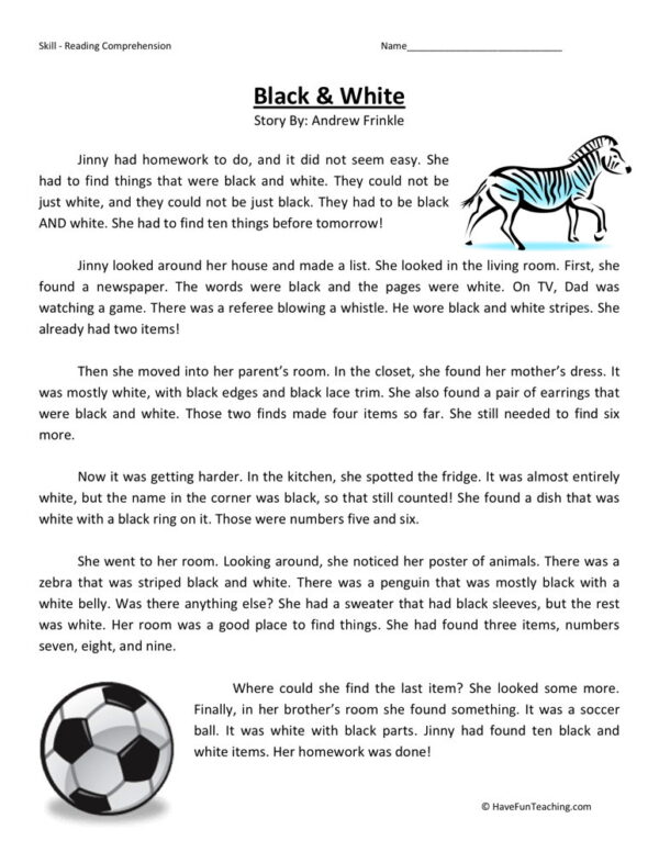 Comprehension Worksheets