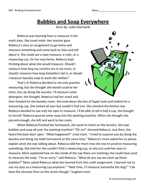 Comprehension Worksheets