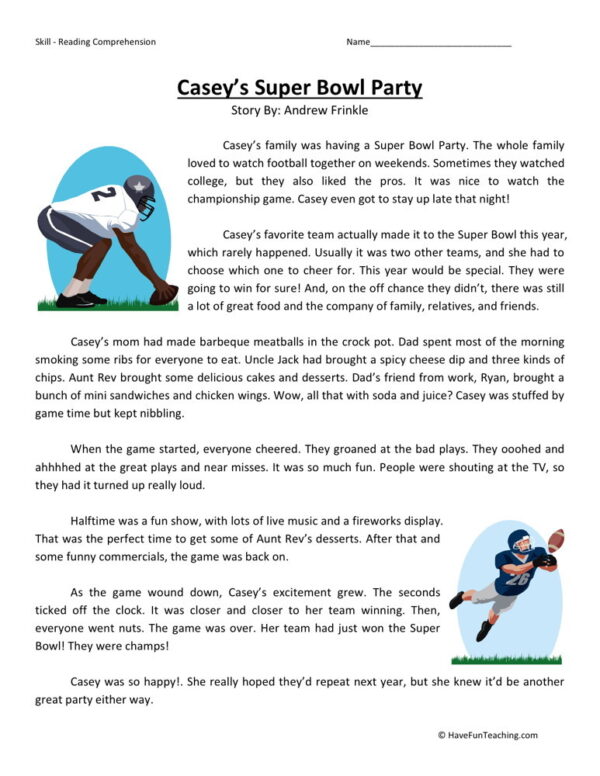 Comprehension Worksheets