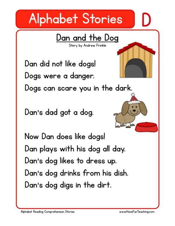 Reading Comprehension Worksheet - Dan and the Dog