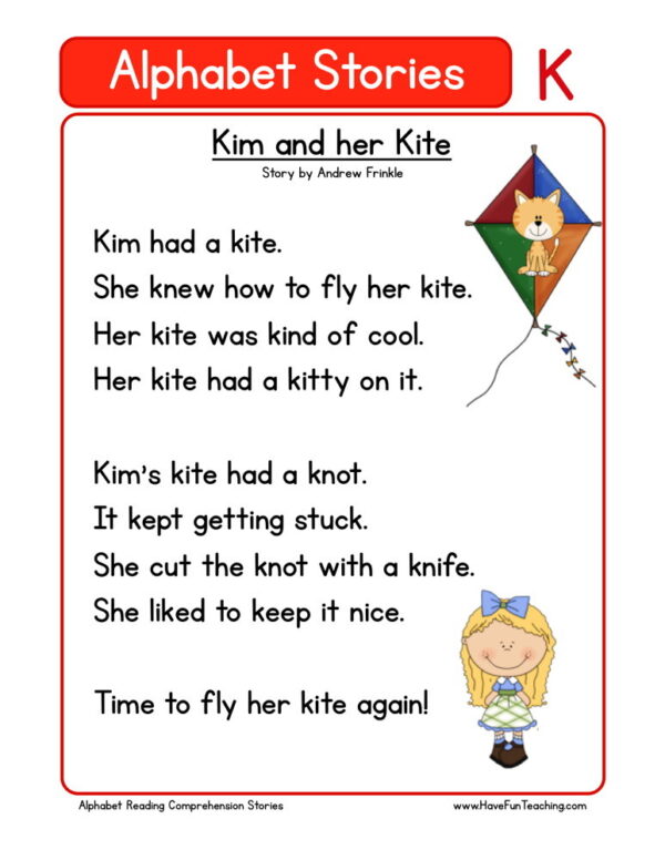 Reading Comprehension Worksheet - Kim and her Kite