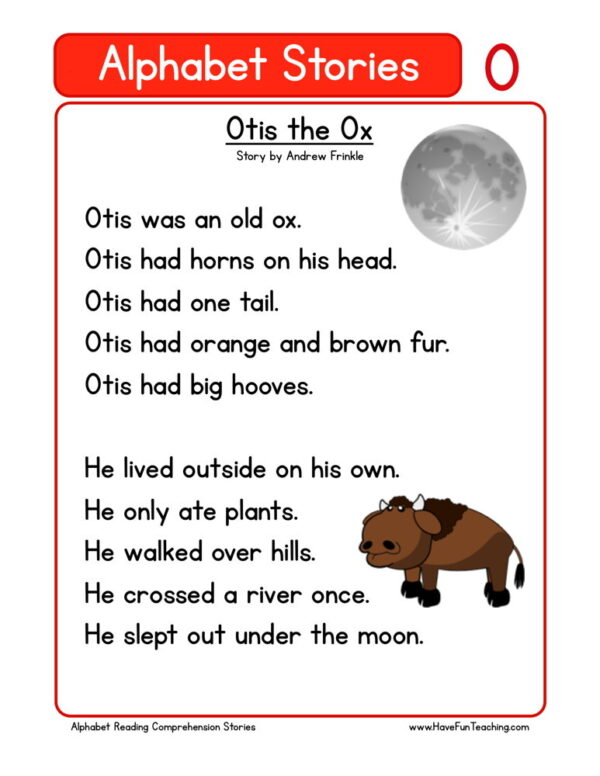 Reading Comprehension Worksheet - Otis the Ox