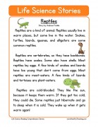 Reading Comprehension Worksheet - Reptiles