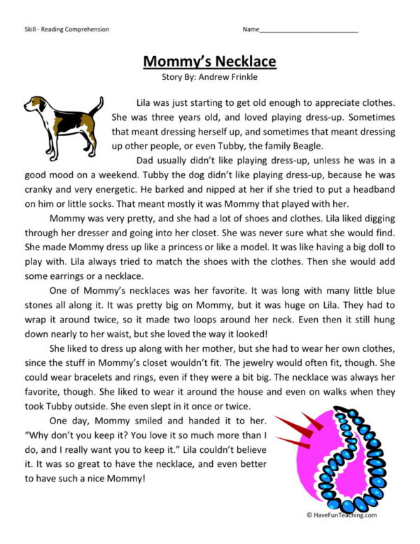 Fourth Grade Reading Comprehension Worksheets