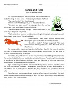 Reading Comprehension Worksheet - Panda and Tiger