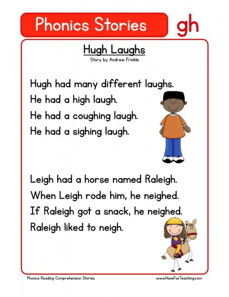 Reading Comprehension Worksheet - Hugh Laughs