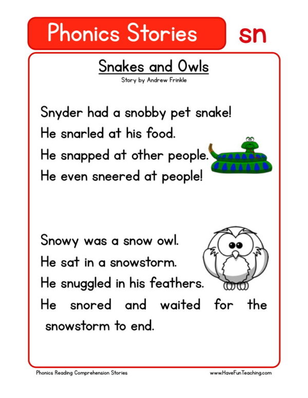 Preschool Reading Comprehension Worksheets
