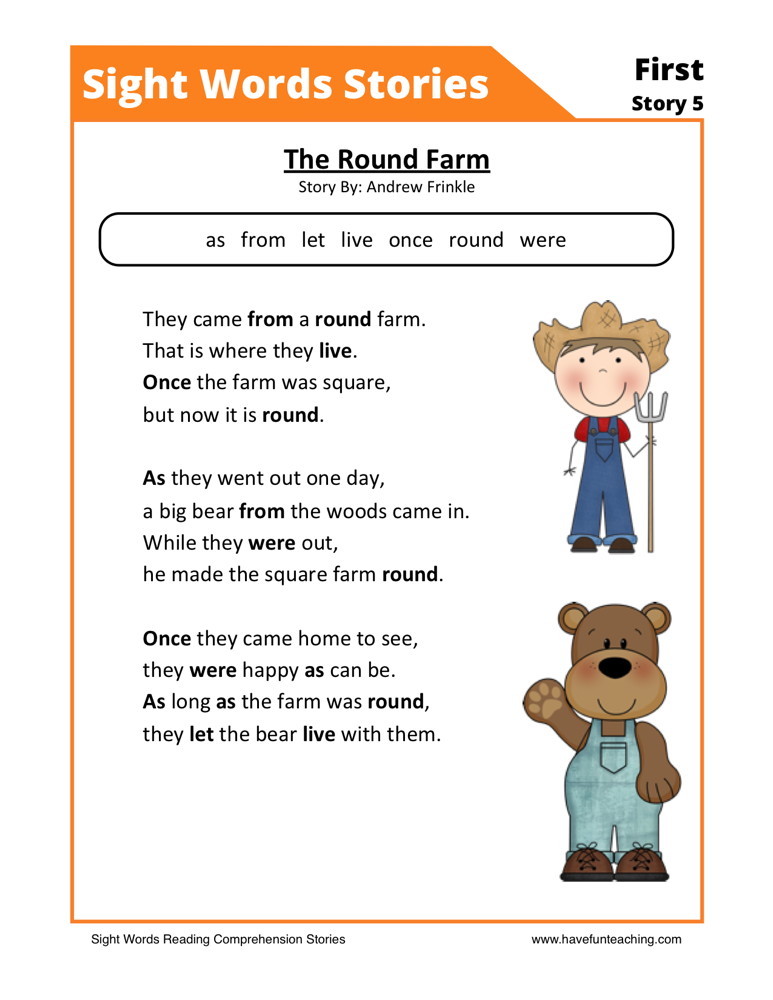 Reading Comprehension Worksheet The Round Farm