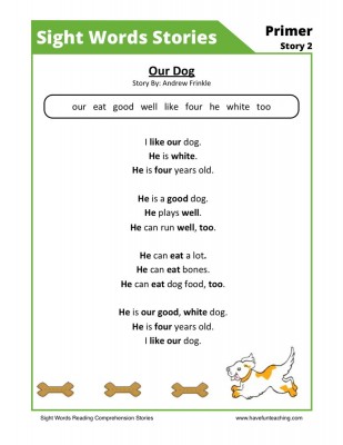 Reading Comprehension Worksheet - Our Dog